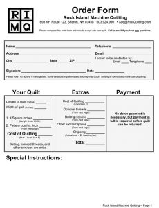 Order Form | Rock Island Machine Quilting